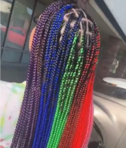 44 Knotless Braids With Color Photos for Haircut Ideas